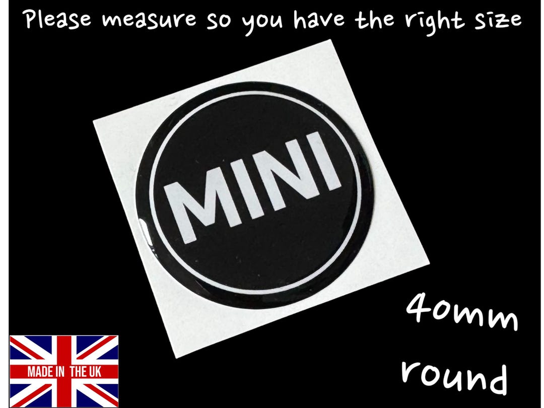 40mm MINI Resin 3D Gel Stick on Badge Classic or Modern Bonnet R50 R52 ...