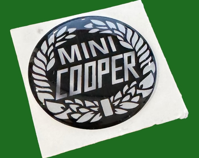 28mm Mini Cooper Laurel Resin 3D Gel Stick on Badge Classic or Modern ...