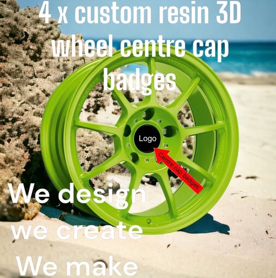 Custom Wheel Centre Caps Badge Design Service Resin 3D Graphic Style ...