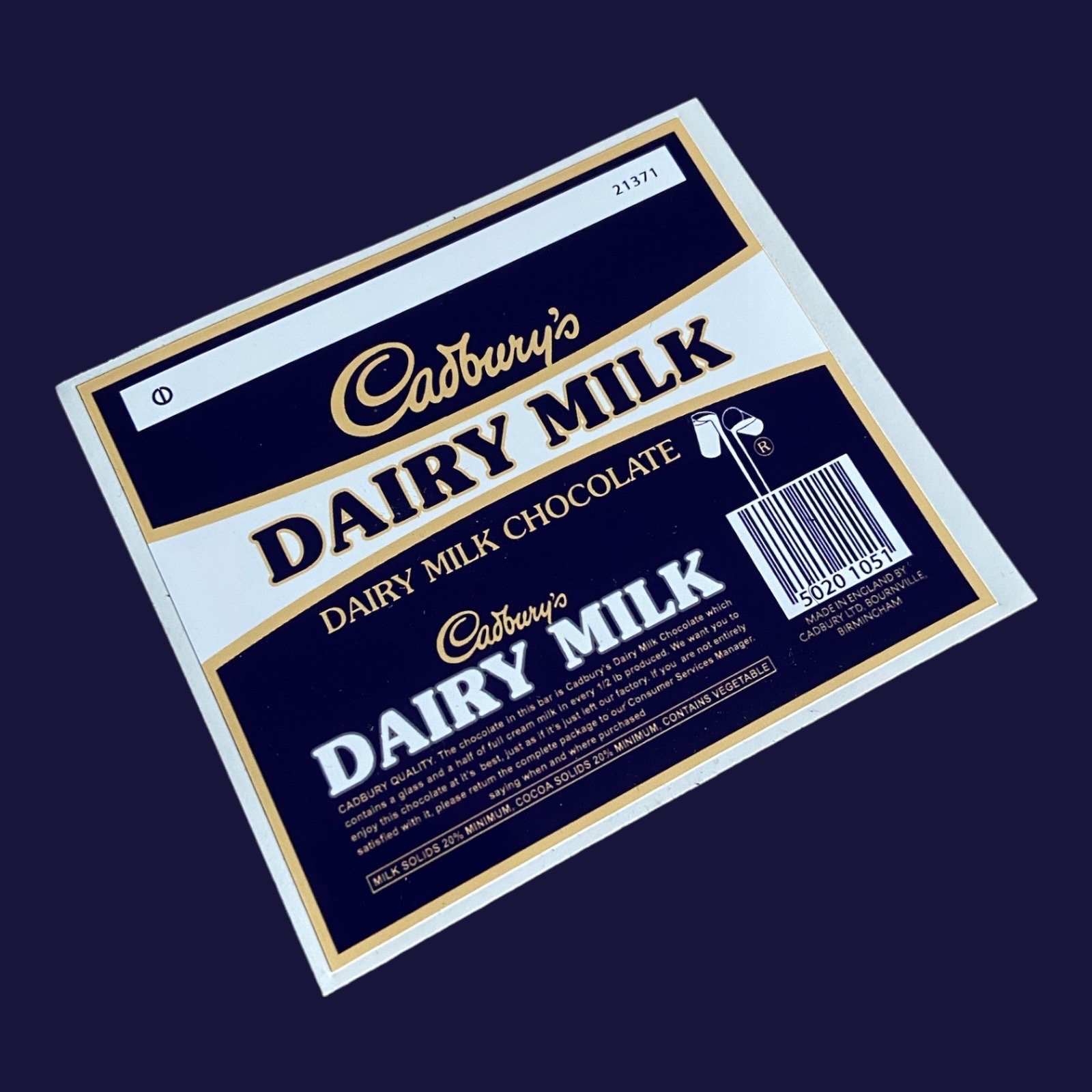 Cadburys Chocolate Vintage Sweet Wrapper Classic Vinyl Sticker Dummy ...