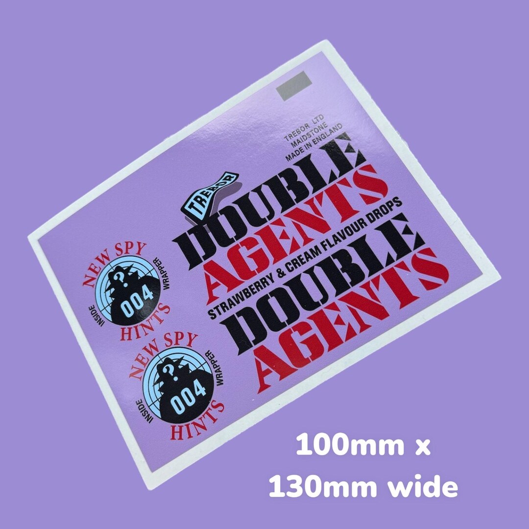 Double Agents Strawberry and Cream Flavour Vintage Sweet Wrapper ...