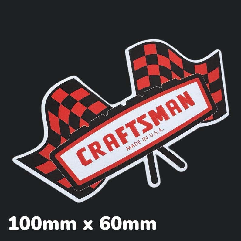 CRAFTSMAN Flag Vinyl Sticker Tool Box Spanner Chest Box Classic Hot Rod ...