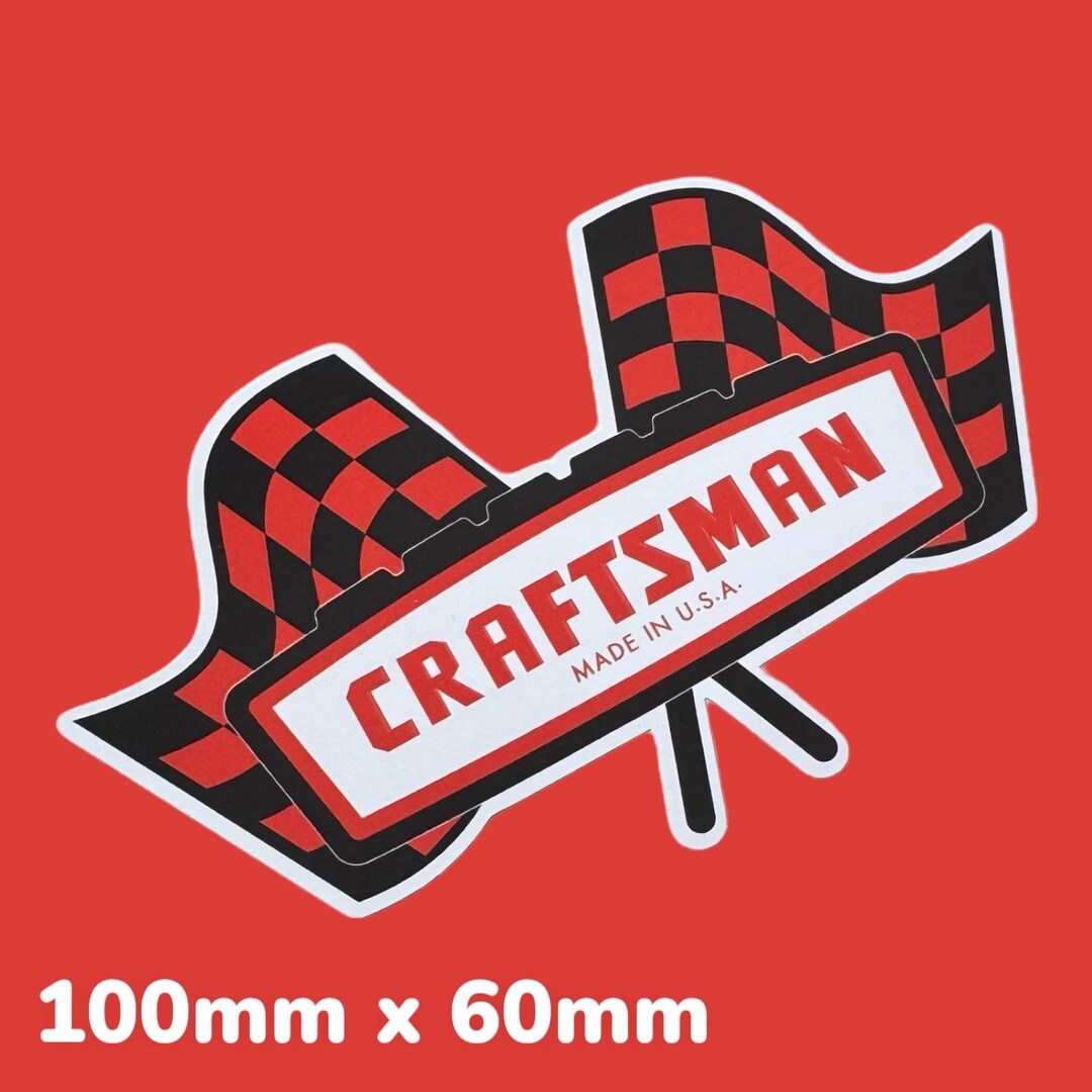 CRAFTSMAN Flag Vinyl Sticker Tool Box Spanner Chest Box Classic Hot Rod ...