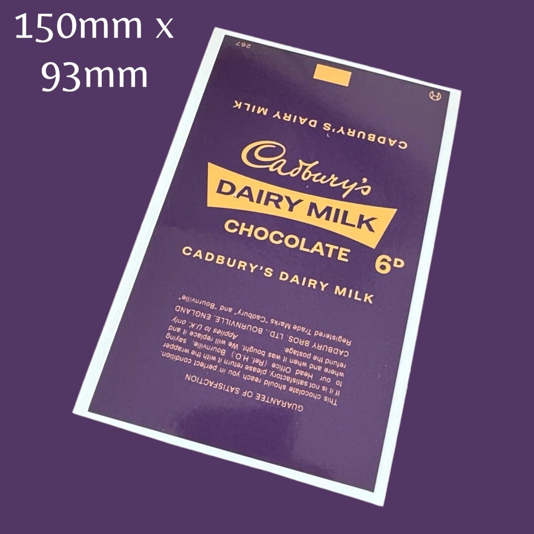 6D Cadburys Chocolate Vintage Sweet Wrapper Classic Vinyl Sticker 1940 ...