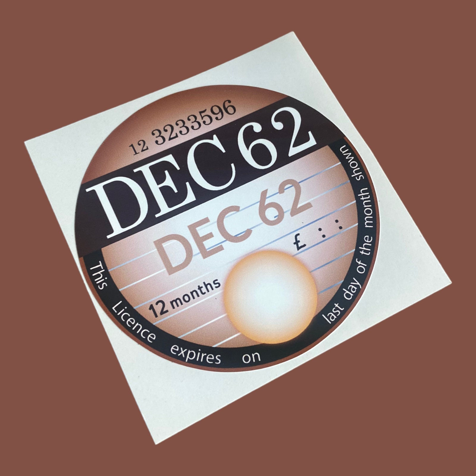 1962 Dec Replica Reproduction Classic Vintage Road Tax Disc - Etsy