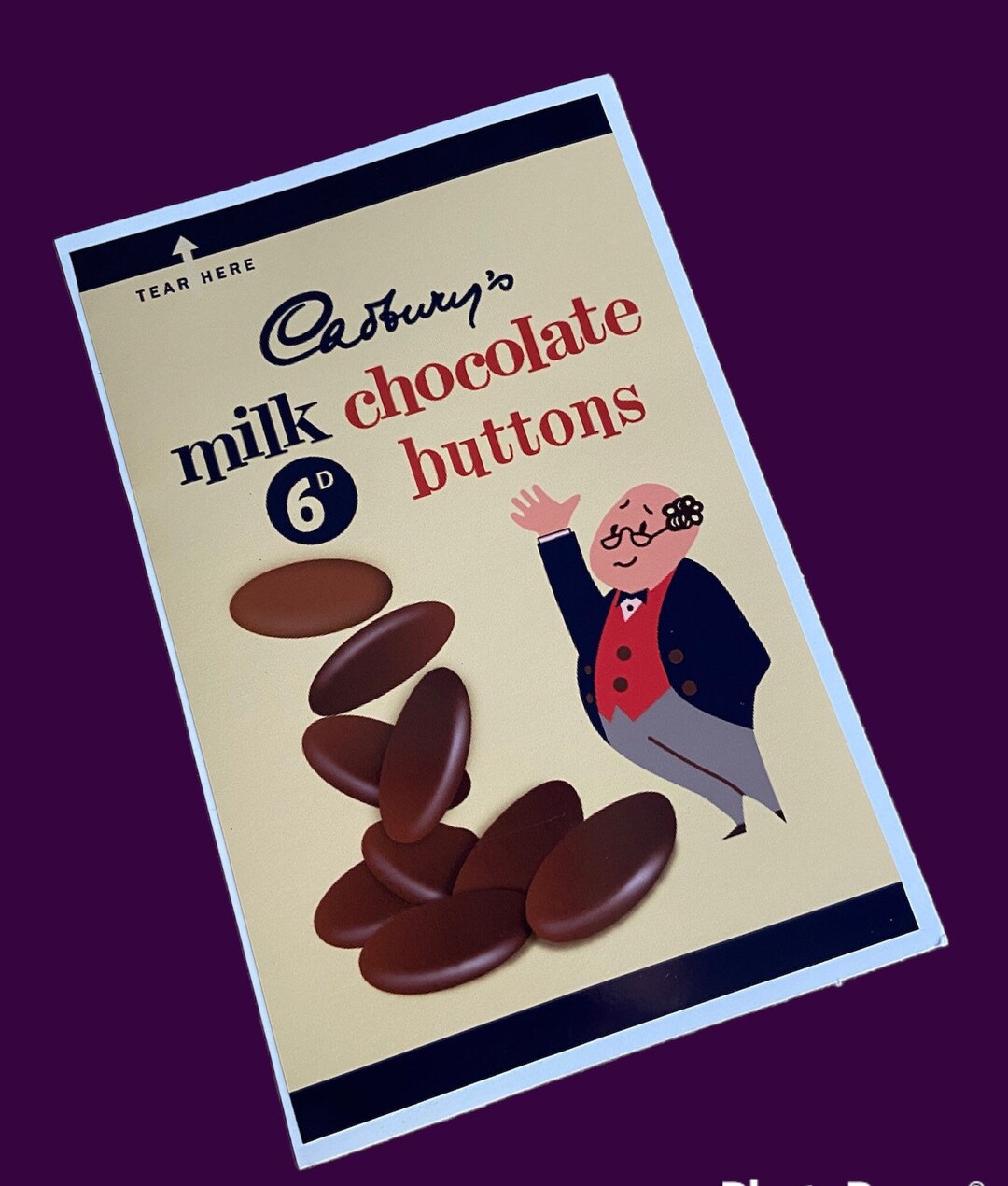 Vintage Sweet Wrapper Cadburys Buttons Classic Vinyl Sticker 1960’s70s ...