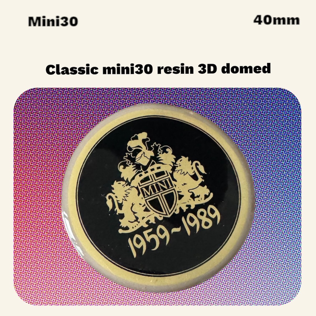 40mm Classic Mini 30 Mini30 Resin Badge Cap Steering Wheel Bonnet Mags ...