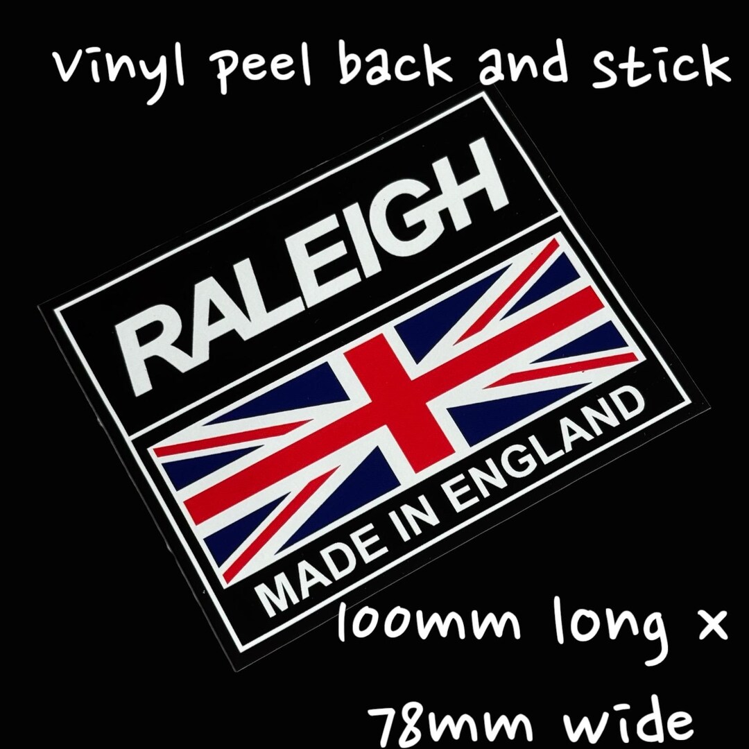Raleigh Frame Vinyl Sticker Made in England Vintage Classic Chopper ...