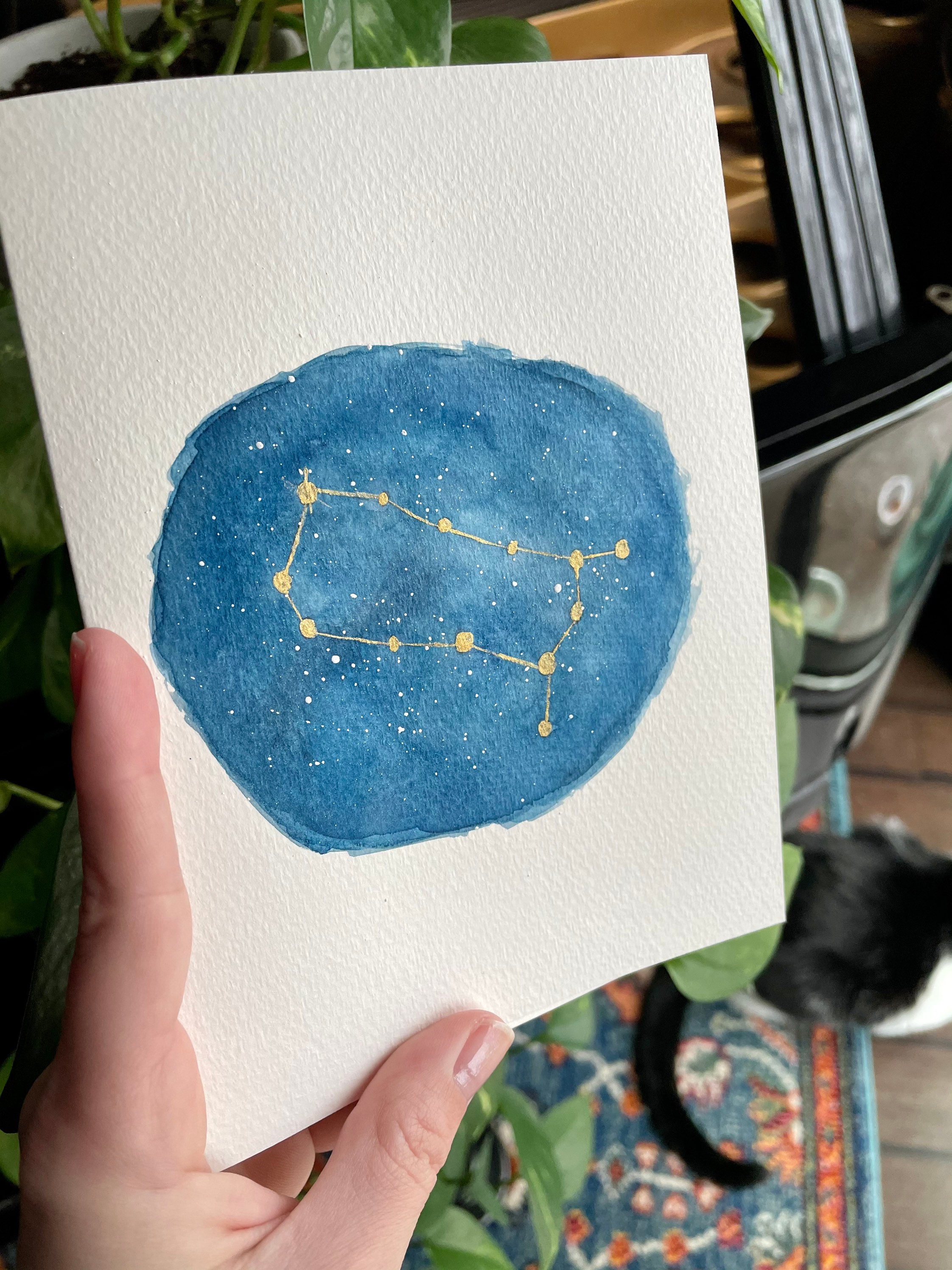 Zodiac Constellation Card - Etsy