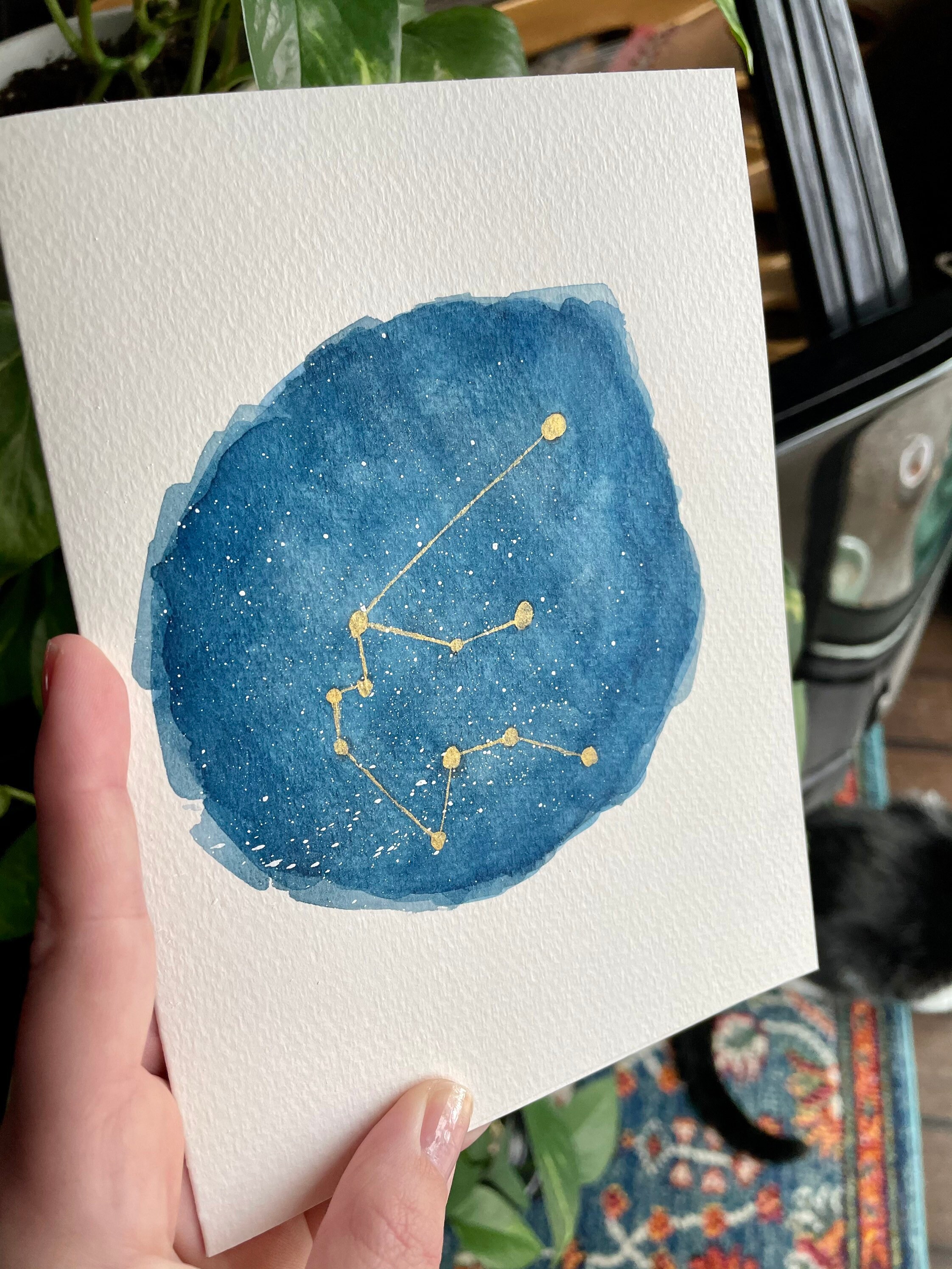 Zodiac Constellation Card - Etsy