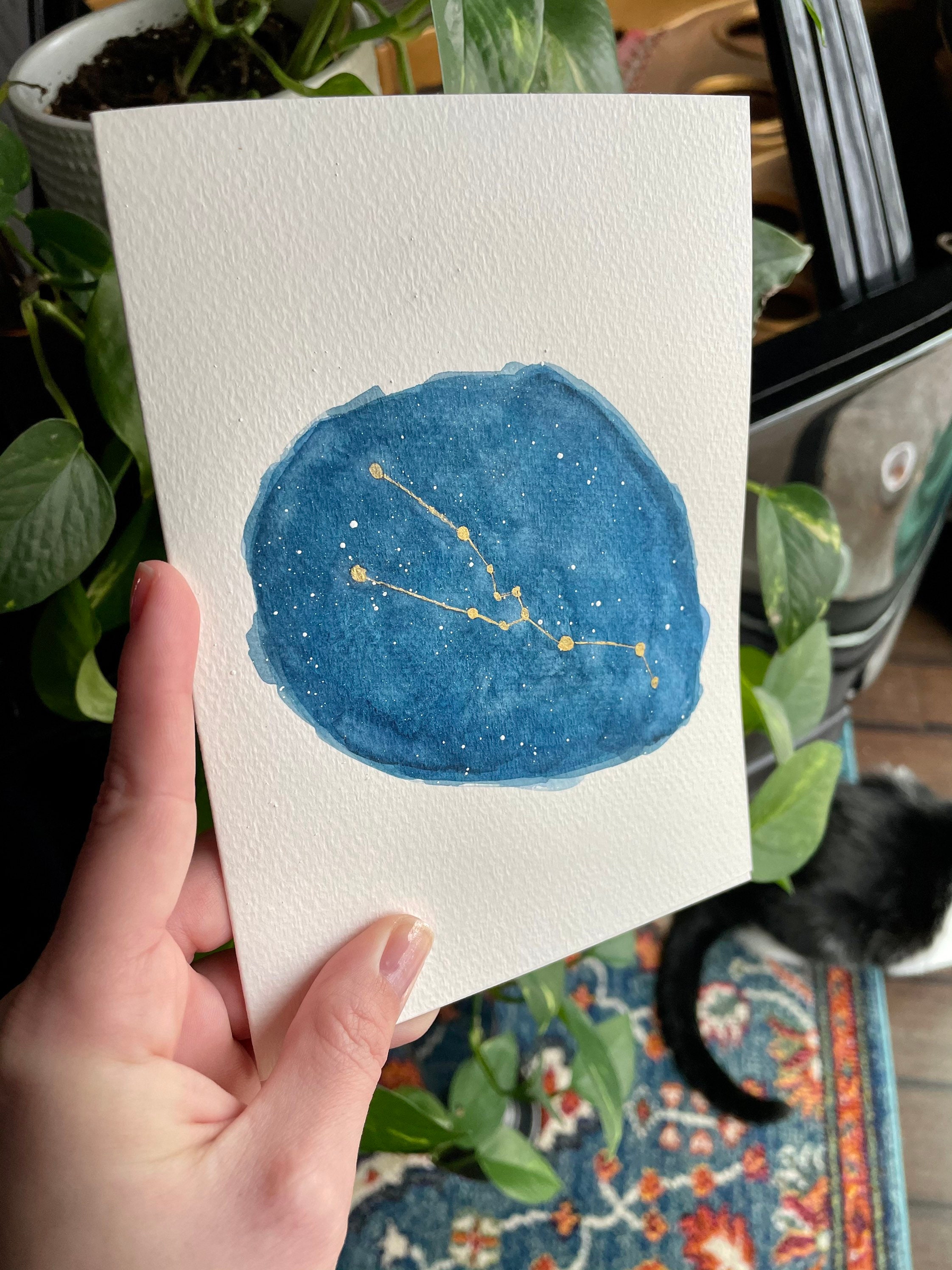 Zodiac Constellation Card - Etsy