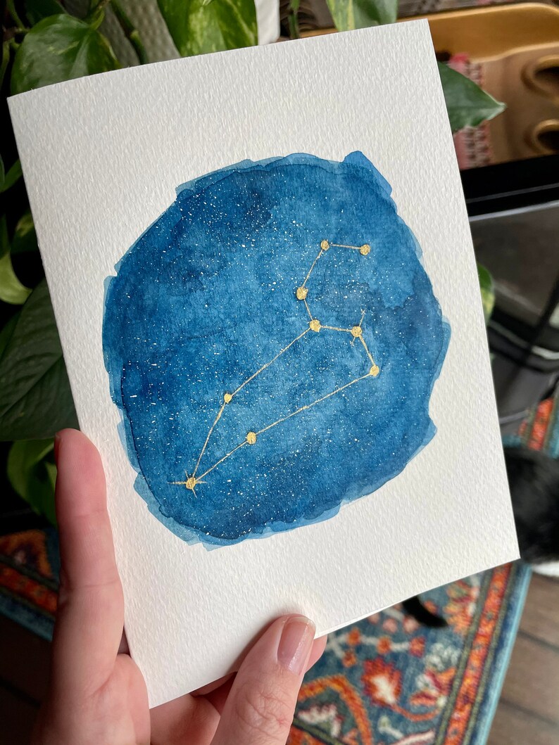 Zodiac Constellation Card - Etsy