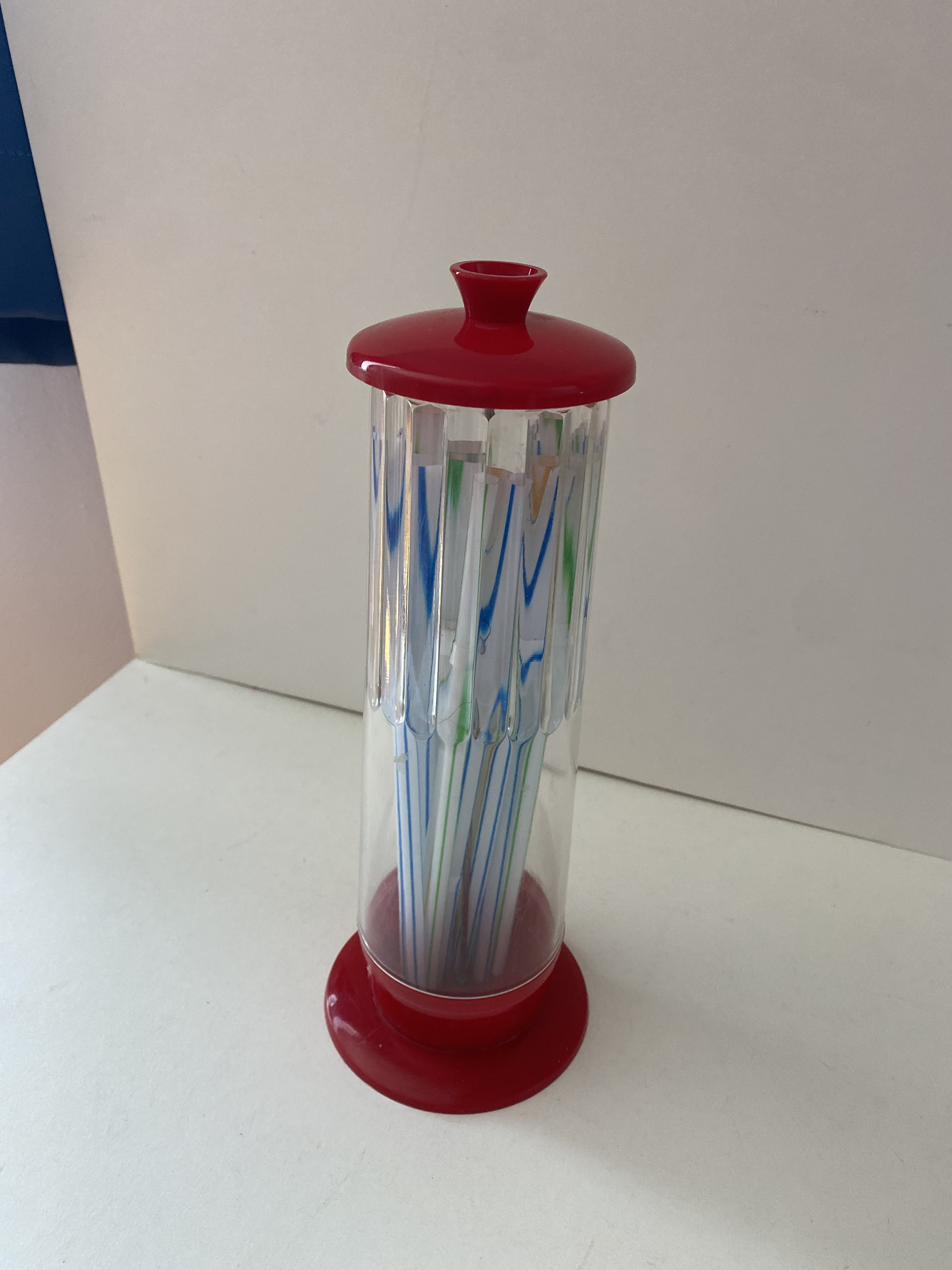 Retro Mod MCM Red Straw Dispenser-made in Japan - Etsy