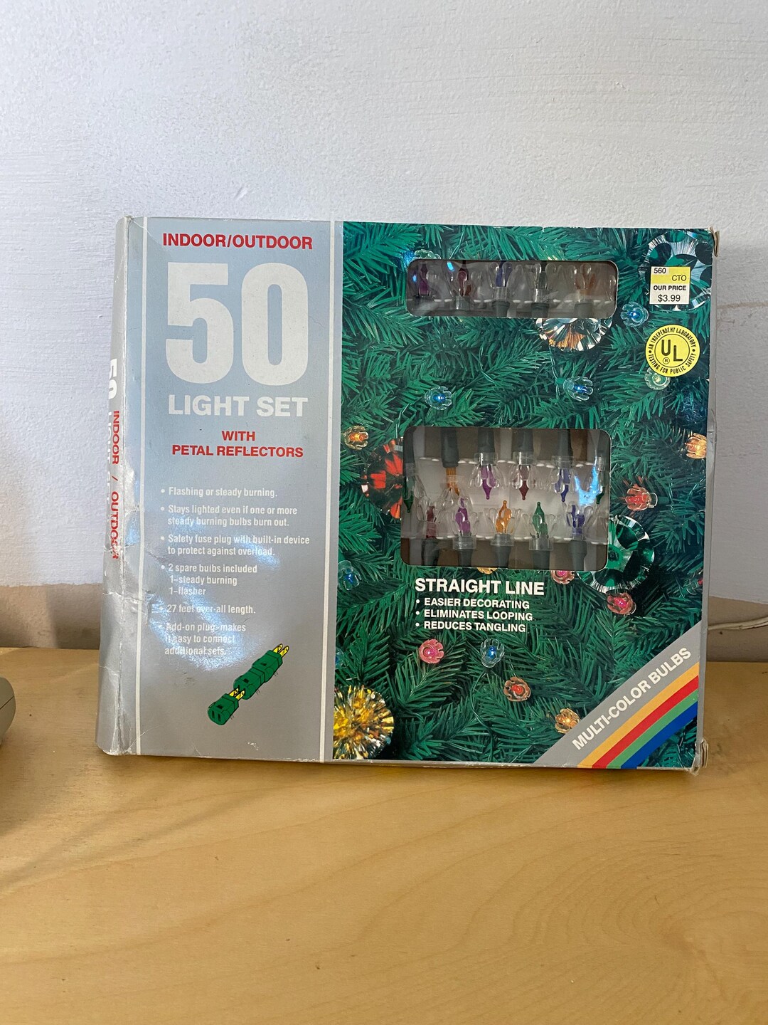 Vintage Indoor/outdoor 50 Multi-color Christmas Light Set W/petal ...