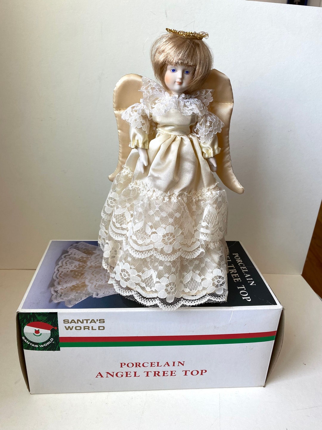 Vintage Santas World Angel Christmas Tree Topper Plush Wings - Etsy