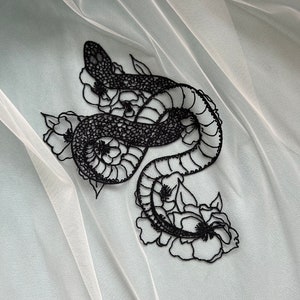 Embroidered Tattoo Wedding Veil: Custom Tulle Veil, Alternative Bridal ...