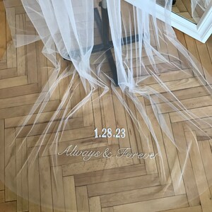 Custom Personalized Wedding Veil, Embroidered Phrases, Words, Letters ...