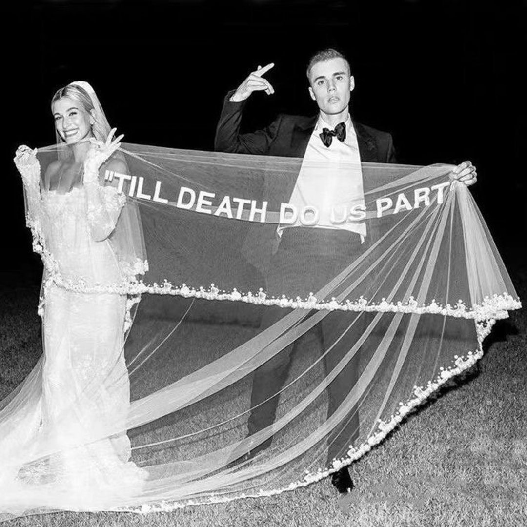 Custom Wedding Veil With Embroidered Phrases, Picture, Initials, Lace ...