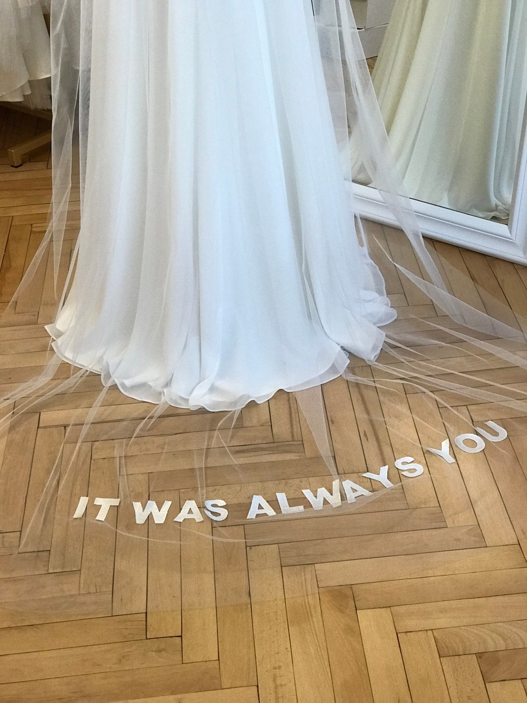 Custom Personalized Wedding Veil, Embroidered Phrases, Words, Letters ...