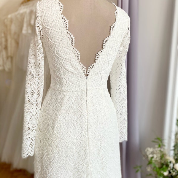 V Back Wedding Dress - Etsy