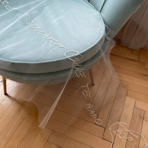 Custom Handwritten Font Embroidered Veil, Bespoke Wedding Veil Lace or ...