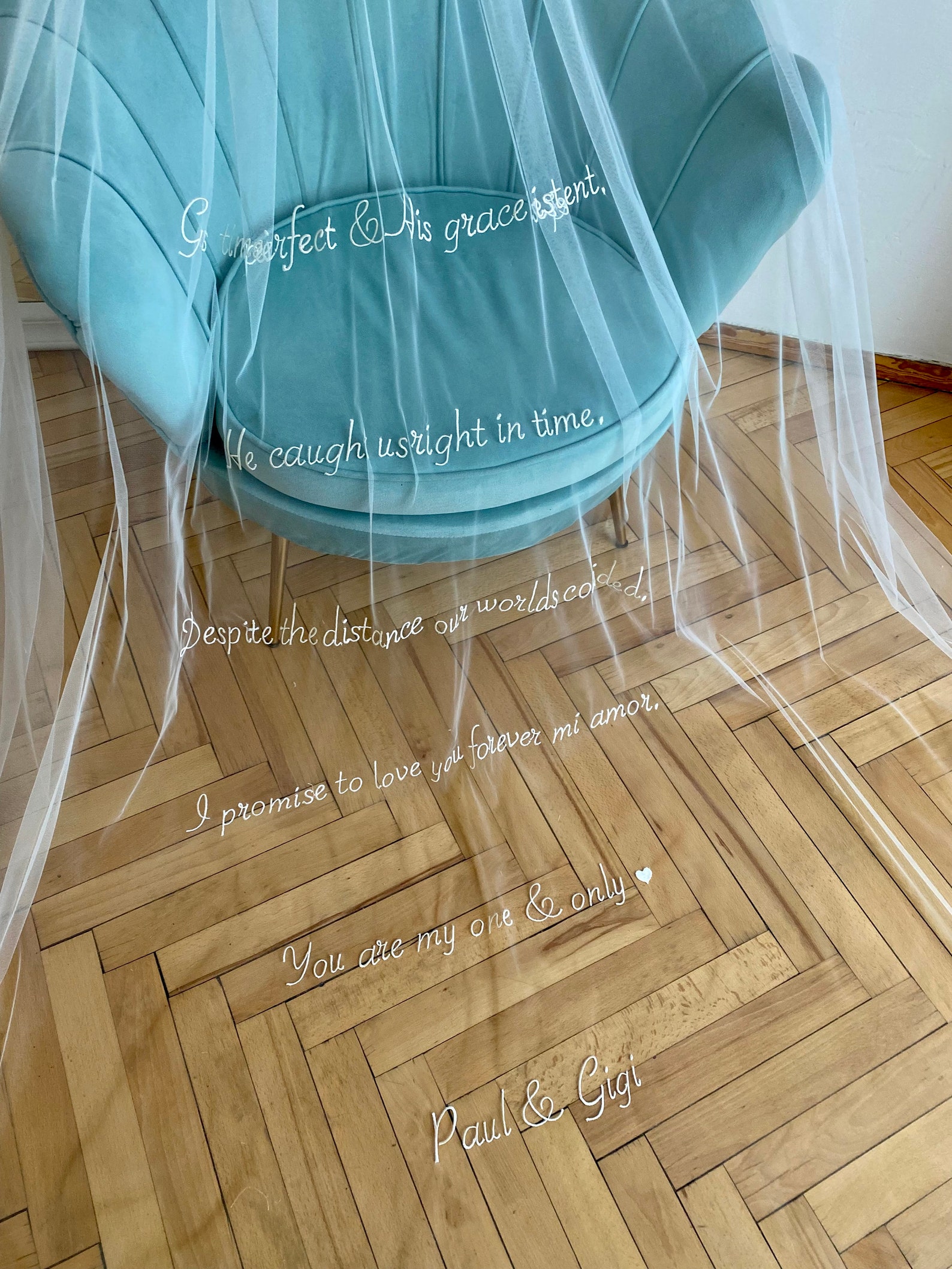 Lace or Plain Tulle Edged Personalised Wedding Veil: Your Personal ...