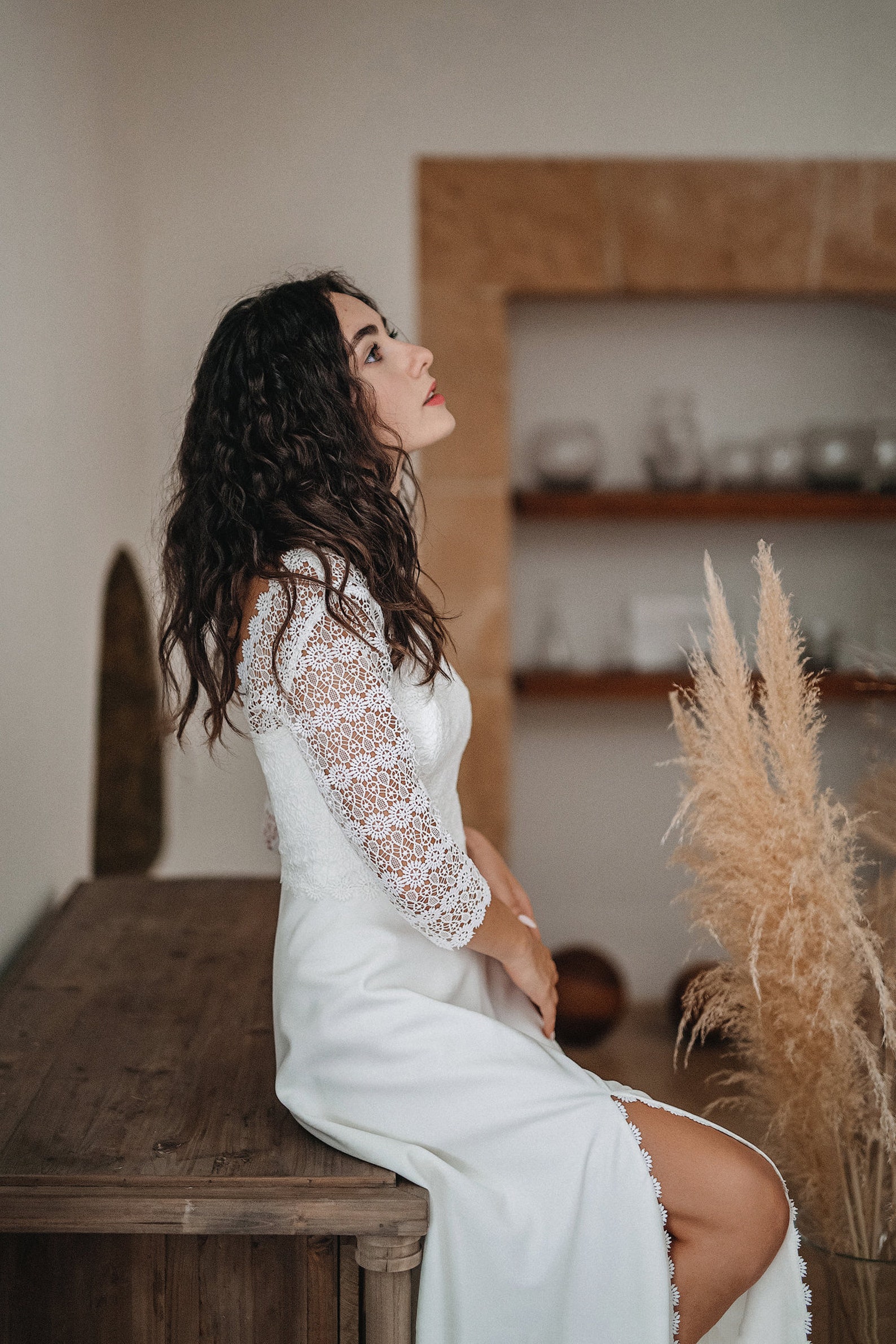 Minimalist and Modest Wedding Dress Square Neckline Simple - Etsy