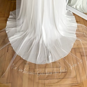 Custom Personalized Wedding Veil, Embroidered Phrases, Words, Letters ...