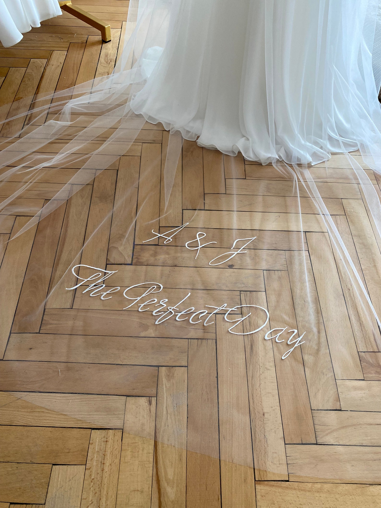 Lace or Plain Tulle Edged Personalised Wedding Veil: Your Personal ...