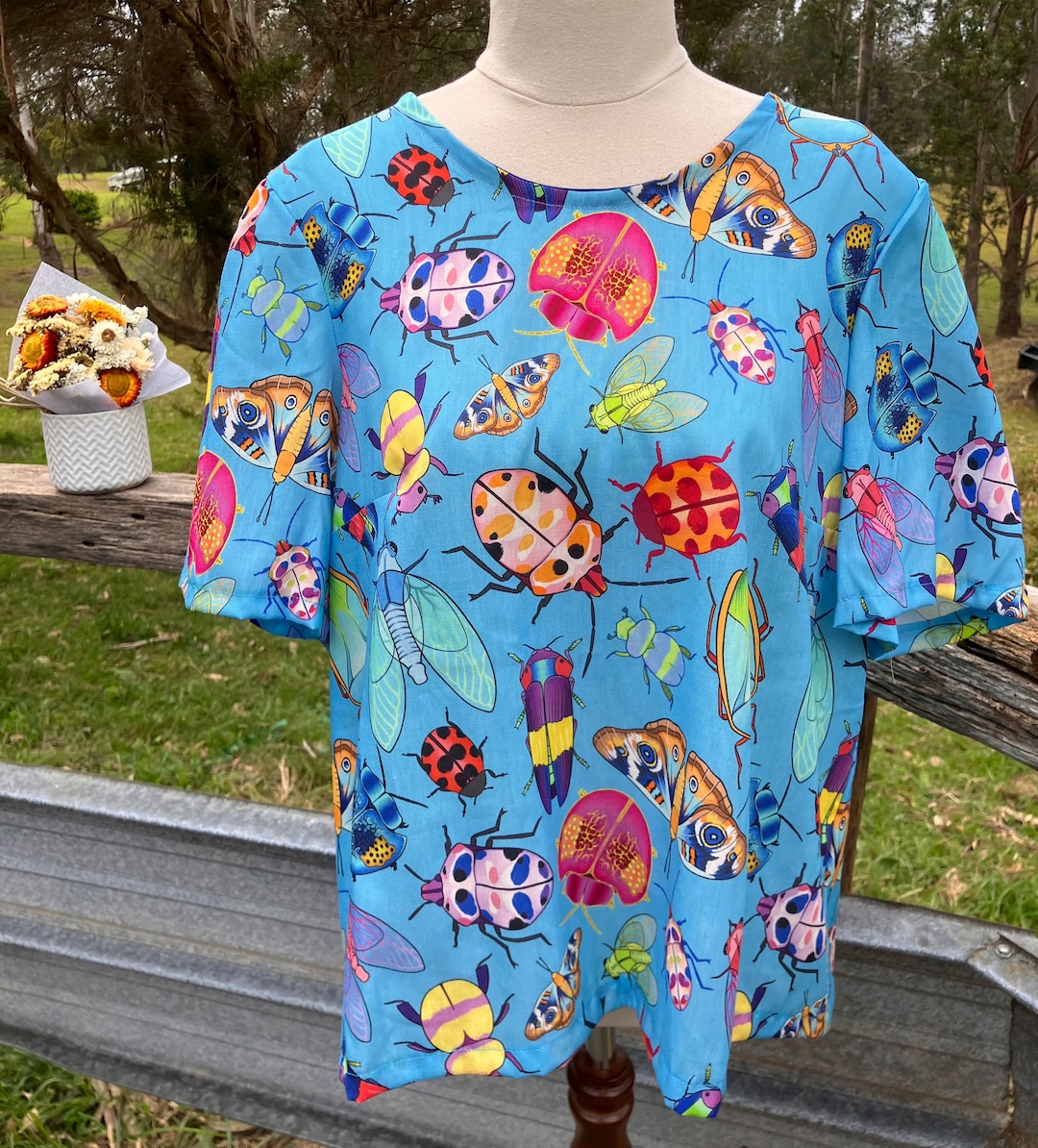 Handmade Womens Boxy Top Funky Bugs - Etsy Australia