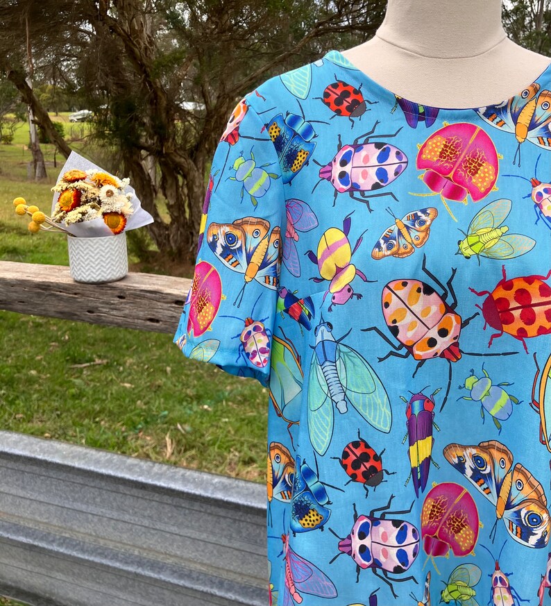 Handmade Womens Boxy Top Funky Bugs - Etsy Australia