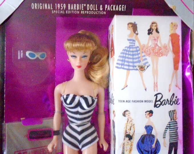 Vintage Mattel Barbie Doll, 1959 Barbie Mattel Reproduction 35th ...