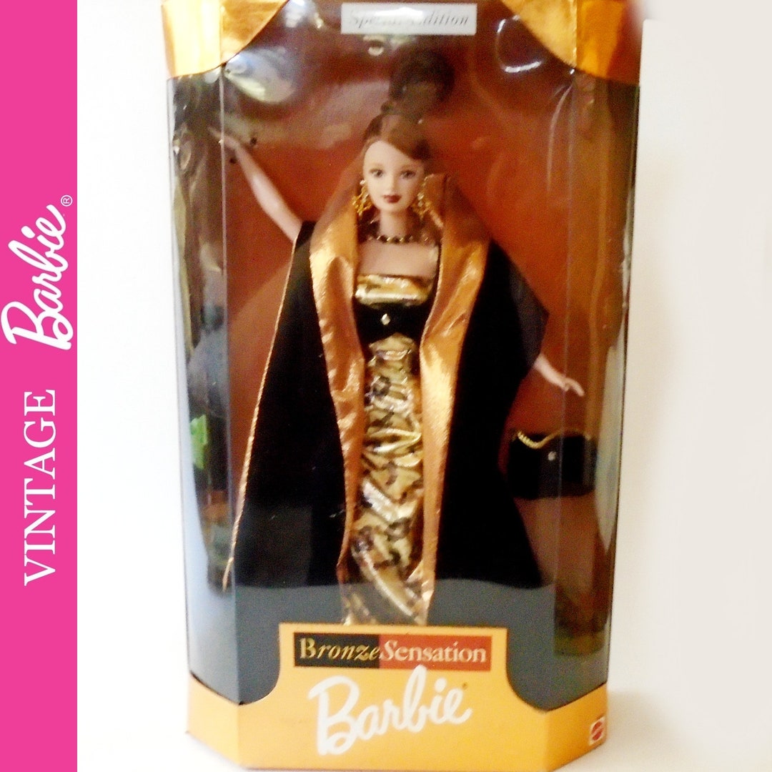 Bronze Sensation Barbie Doll, 1998 Brunette Exclusive Edition Barbie NRFB, Vintage Bronze ...