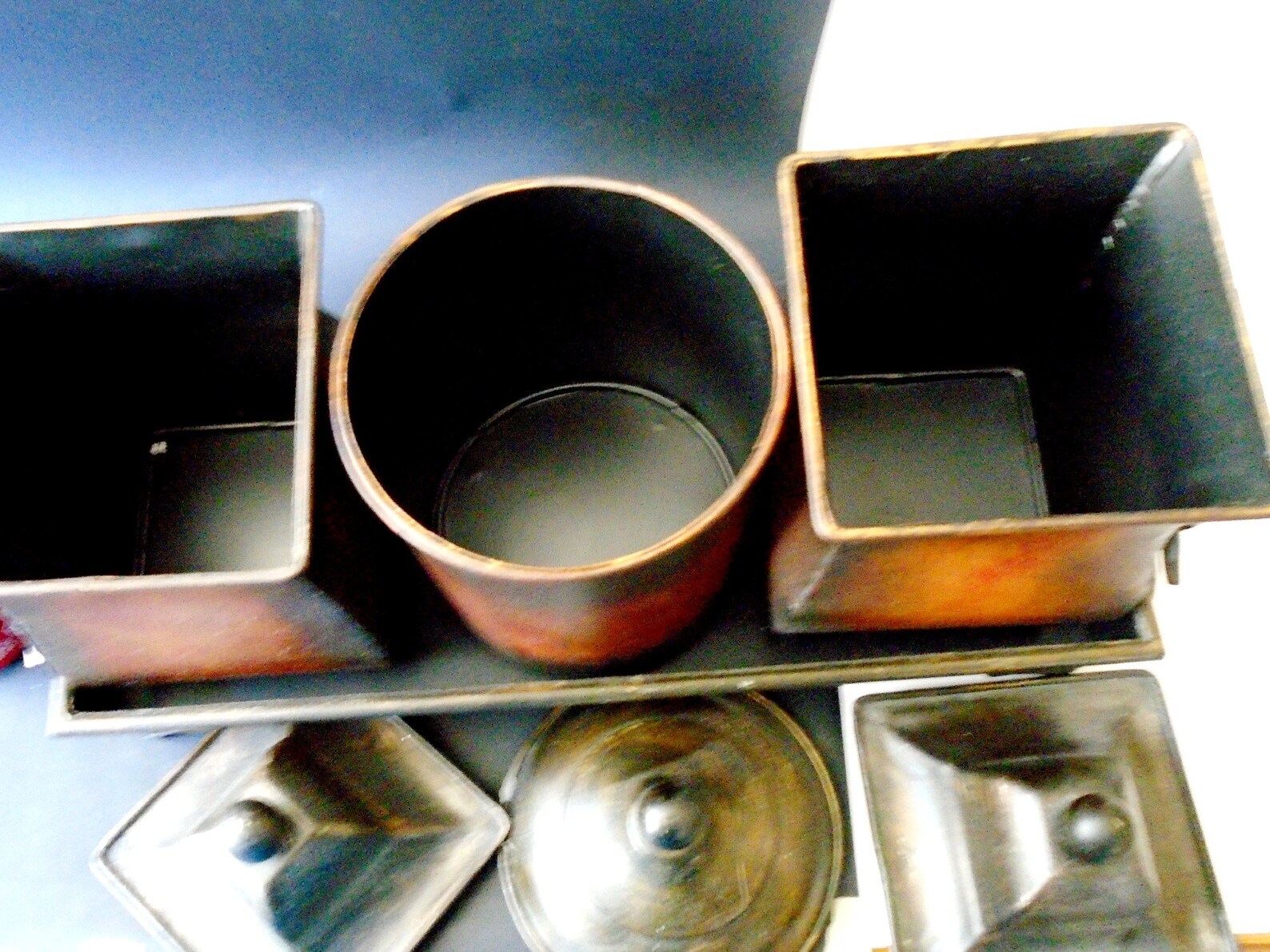 Vintage Rustic Metal Canisters Vintage Canister Set and Tray - Etsy