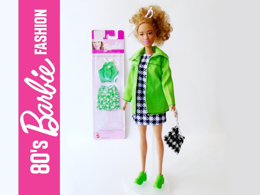 Dark Skin Barbie Doll 80's Outfit + NIB Extra, Barbie Doll With 80s ...