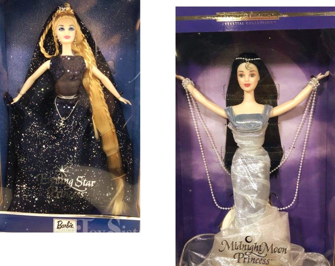 Midnight Moon Princess Barbie Doll, Evening Star Princess Barbie Doll ...