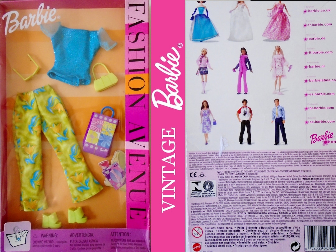 Barbie Fashion Avenue New in Box, 2002 Barbie Blue Yellow Tulip Outfit ...