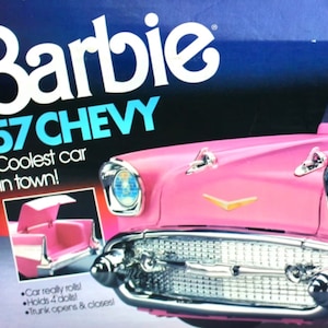 Pink NRFB Vintage Barbie 57 Chevy 4 Doll Car, Barbie Car 57 Chevy Bel ...