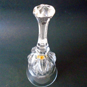 Vintage Cut Crystal Dinner Bell, 80's Crystal Dinner Bell, Tall Crystal ...
