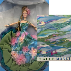 CLAUDE MONET Barbie, New Mattel Water Lily Barbie Doll, Barbie Water ...