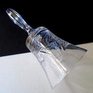 Vintage Hobstar Crystal Dinner Bell, Hobstar Cut Crystal Dinner Bell ...
