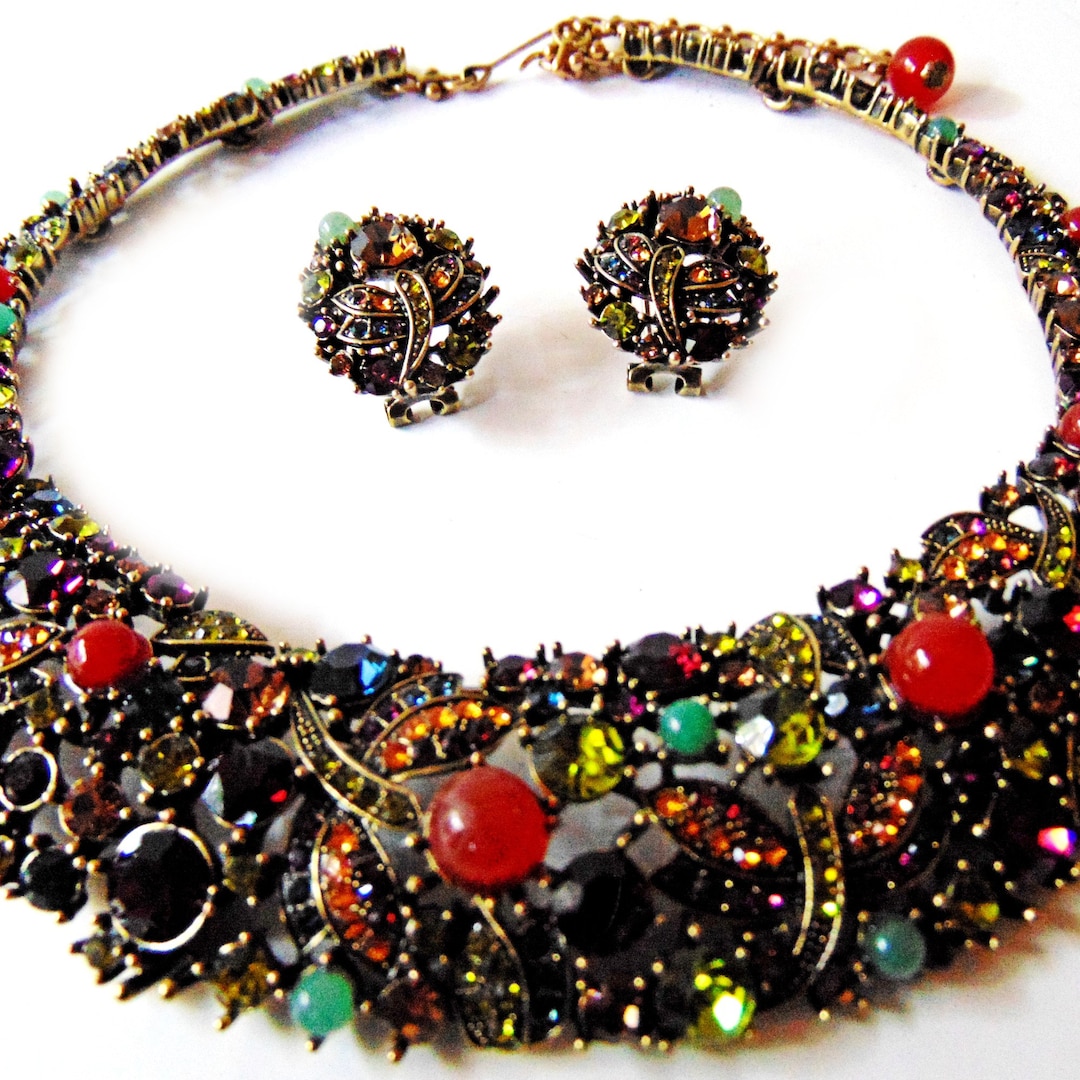 HEIDI DAUS Fantasy in Flight Necklace and Pierced Earrings, HTF ...