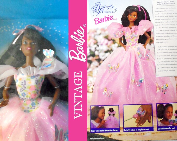 African American Butterfly Princess Barbie Doll, Mattel Princess Black ...