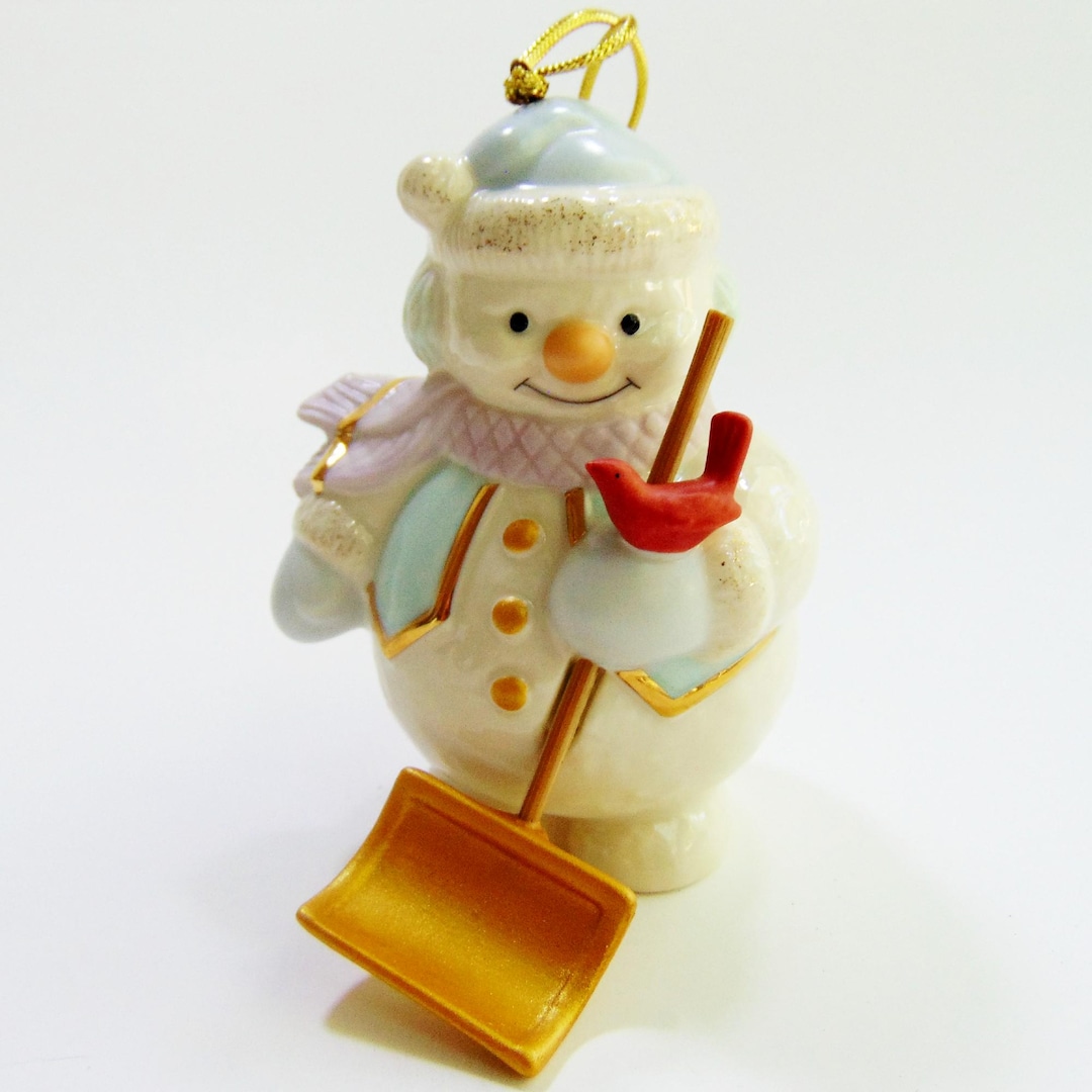 LENOX Porcelain Snowman 24K Gold Paint, Christmas 2005 Lenox Snowman ...