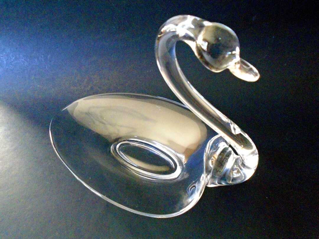 Vintage Duncan and Miller Clear Art Glass Swan MC Duncan Swan - Etsy