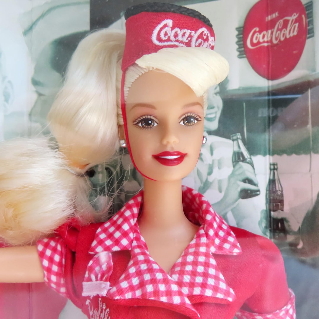 Car Hop Waitress Barbie Coca Cola Doll, 1998 NRFB Coca Cola Car Hop ...