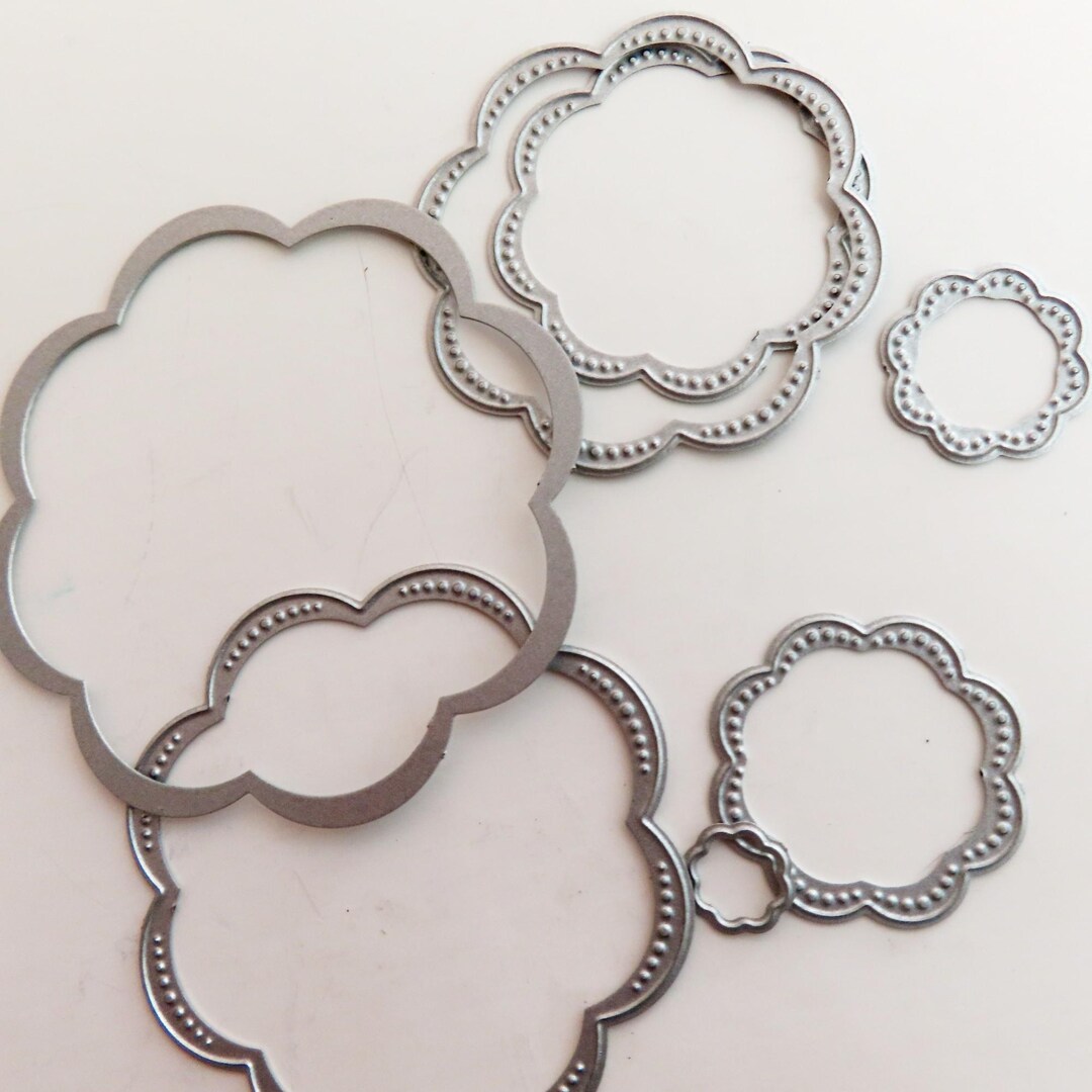 Round Open Frame Die Set, Round Frame Cutting Dies, Metal Scalloped ...