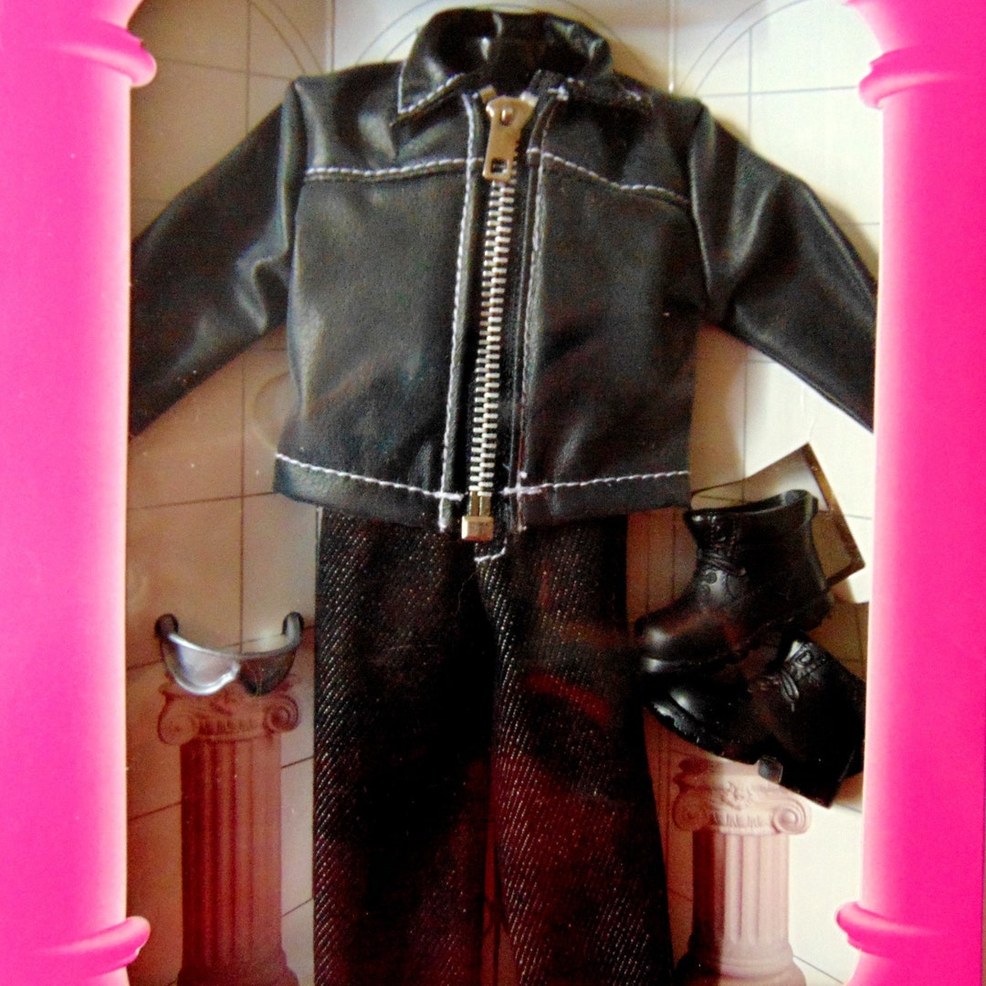 Ken Doll Fashion Avenue New in Box, Ken Doll Black Leathertte Jacket ...