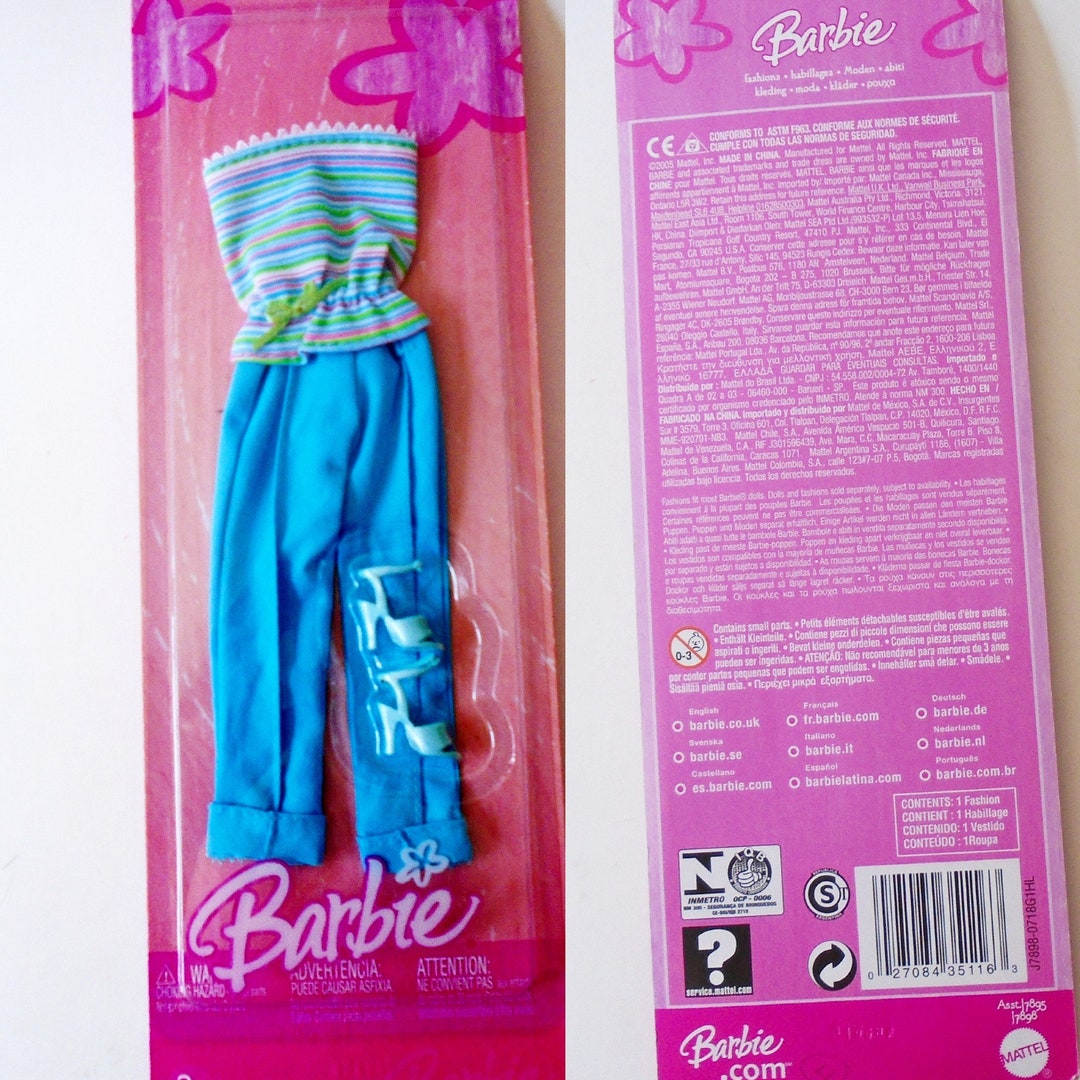 Barbie Casual Blue Outfit New in Package, NRFB Barbie Doll Tube Top and ...