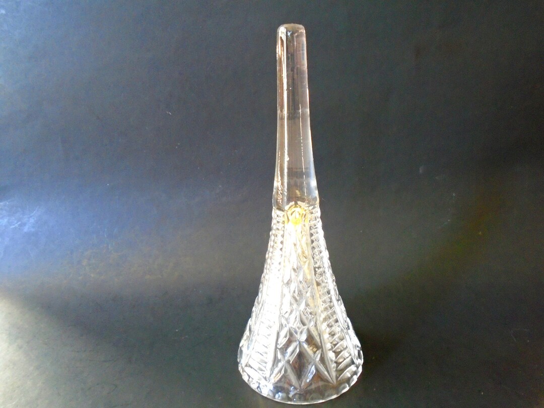 Vintage Cut Glass Dinner Bell, Horn Shape Cut Glass Dinner Bell, Tall ...